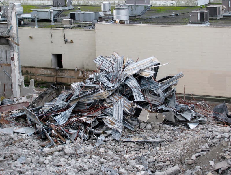 Demolition of Building in Urban Environments. Stock Photo - Image of ...