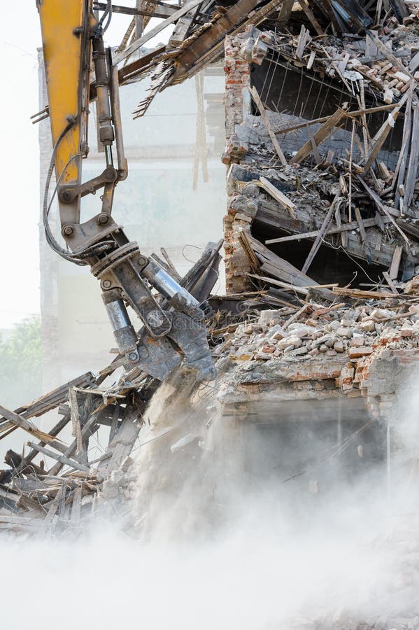 Demolition of Buildings Structures, Equipment. Stock Image - Image of ...