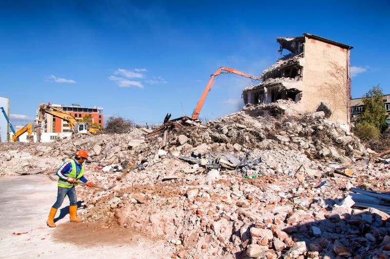 Demolition of Buildings in Urban Editorial Image - Image of ...