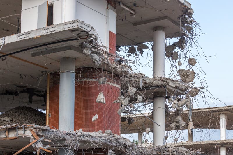 Destruction of a building stock image. Image of demolition - 883217