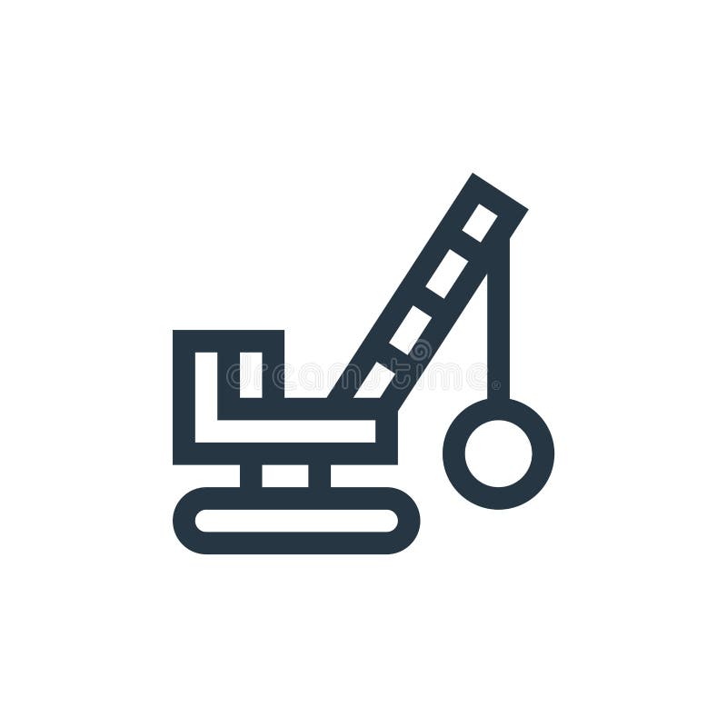 Demolition Crane Icon Vector from Machinery Concept. Thin Line ...