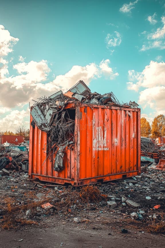 Demolition Debris in Container Construction Waste Disposal, Recycling ...