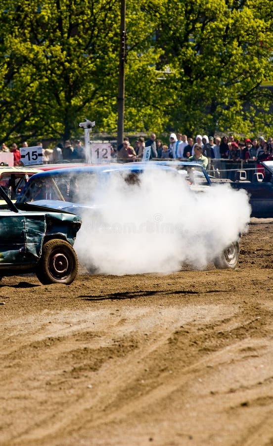 Demolition Derby Cars stock image. Image of smashed, dirt - 5308983
