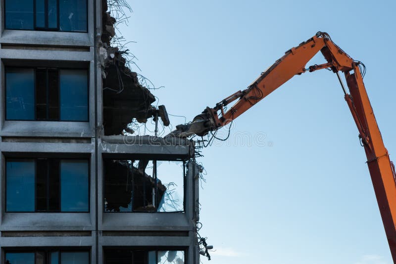 Demolition of a Destroyed Building Stock Image - Image of crushing ...