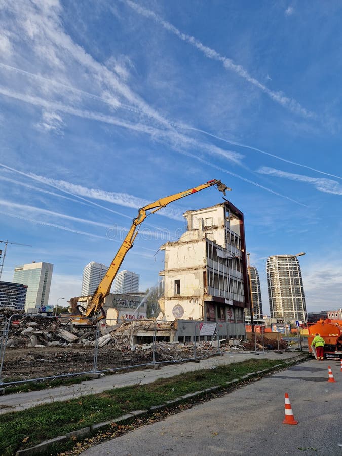 Demolition Due the New Downtown Construction in Bratislava Editorial ...