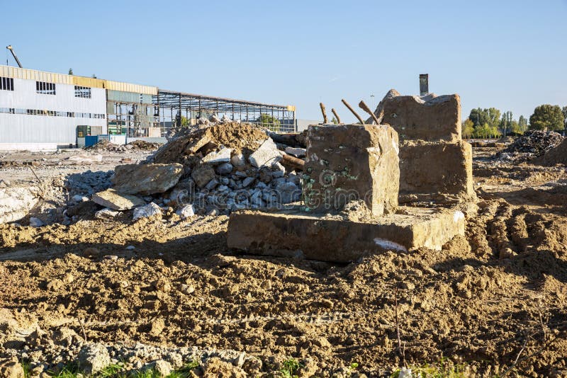 Demolition of the Old Factory Building - Poland Stock Image - Image of ...