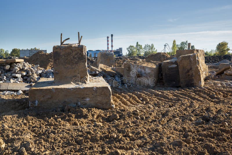 Demolition of a Factory Building Stock Image - Image of demolished ...