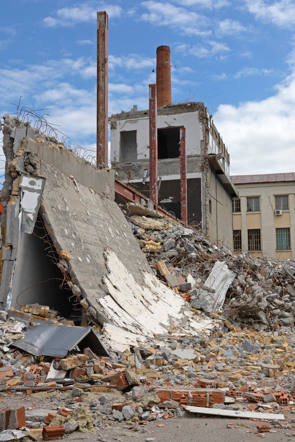 Demolition Factory Building Stock Image - Image of architecture, waste ...
