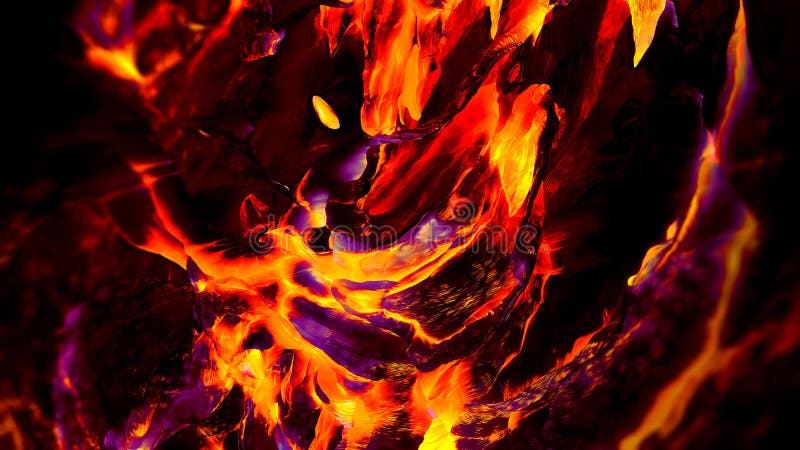 Demolition Fire Flames in Hell. Pit Full of Burning Fire Stock ...