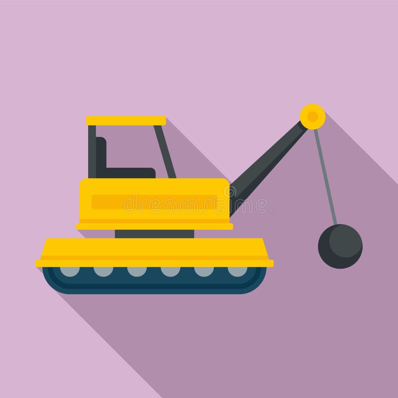 Demolition Heavy Machine Icon, Flat Style Stock Illustration ...