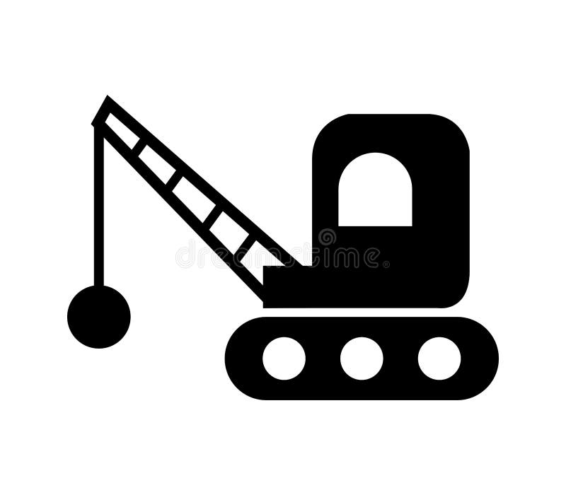 Demolition Icon with Outline Style Stock Vector - Illustration of flat ...