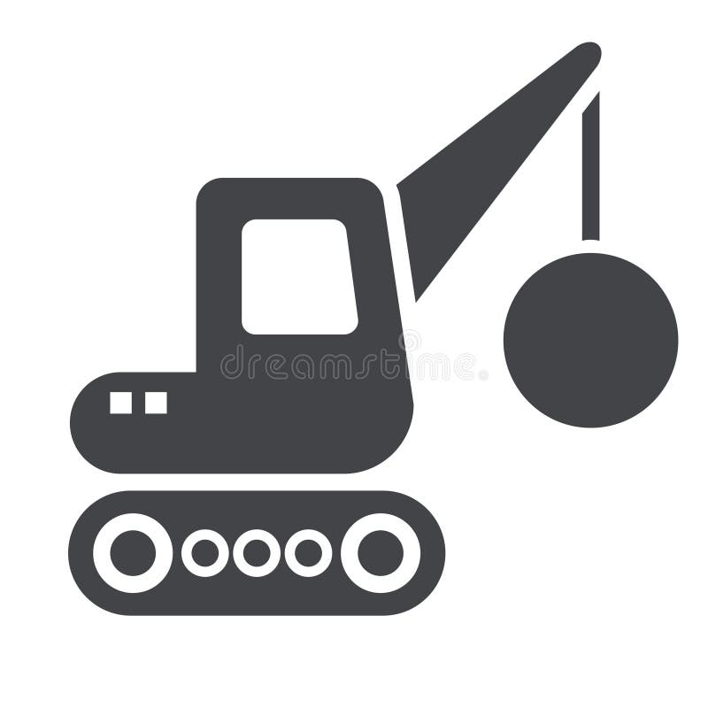 Demolition Icon with Outline Style Stock Vector - Illustration of flat ...