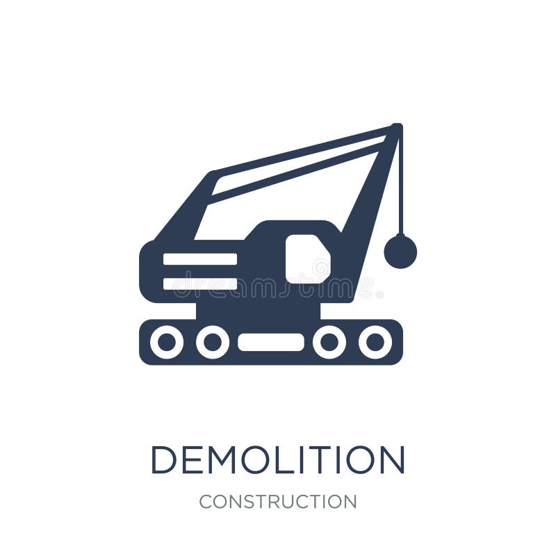 Demolition Icon. Trendy Flat Vector Demolition Icon on White Background ...
