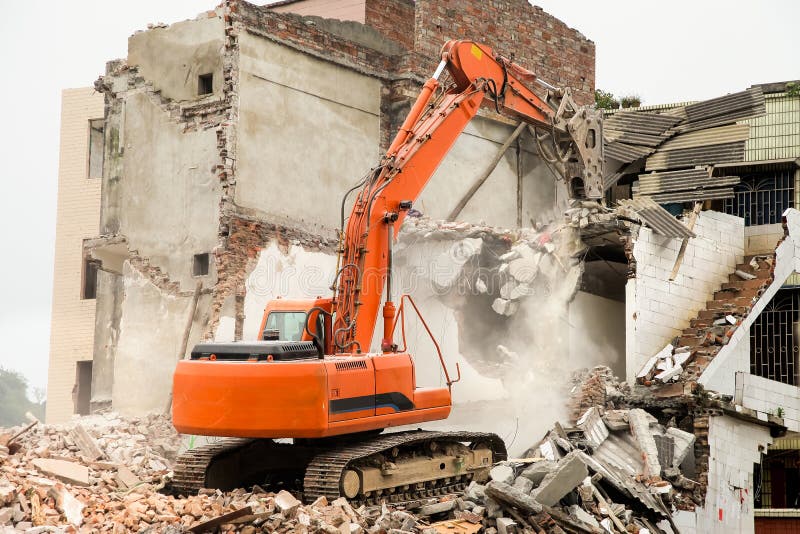 Demolition of old building stock photo. Image of excavation - 22958582