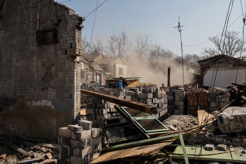 Demolition in a Neighborhood Editorial Stock Image - Image of ...