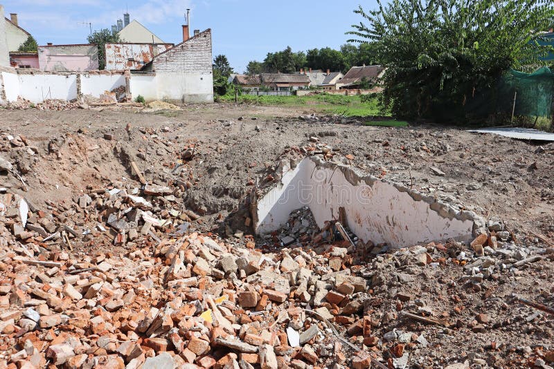 Demolition of an Old Brick House Stock Photo - Image of demolition ...