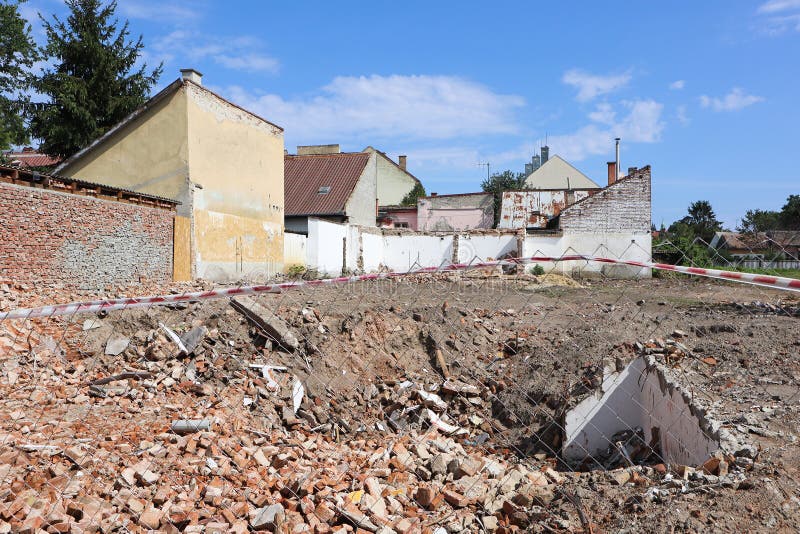 Demolition of an Old Brick House Stock Photo - Image of site, industry ...
