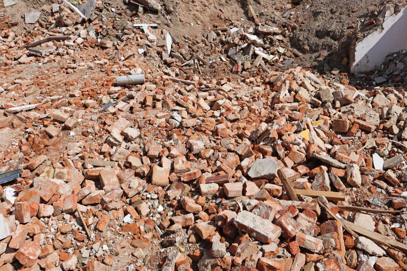 Demolition of an Old Brick House Stock Image - Image of industry, union ...