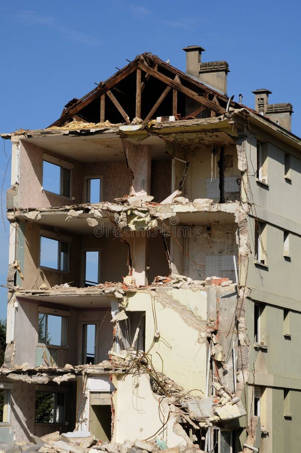 Demolition of an Old Building Stock Image - Image of building ...
