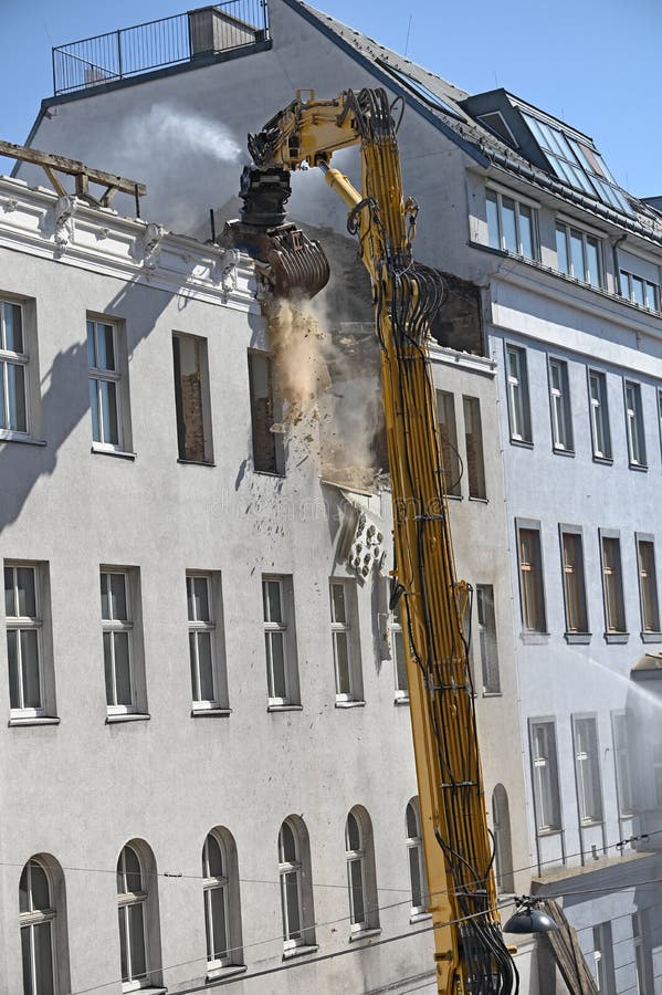 Demolition of an Old Building Construction Site Stock Photo - Image of ...
