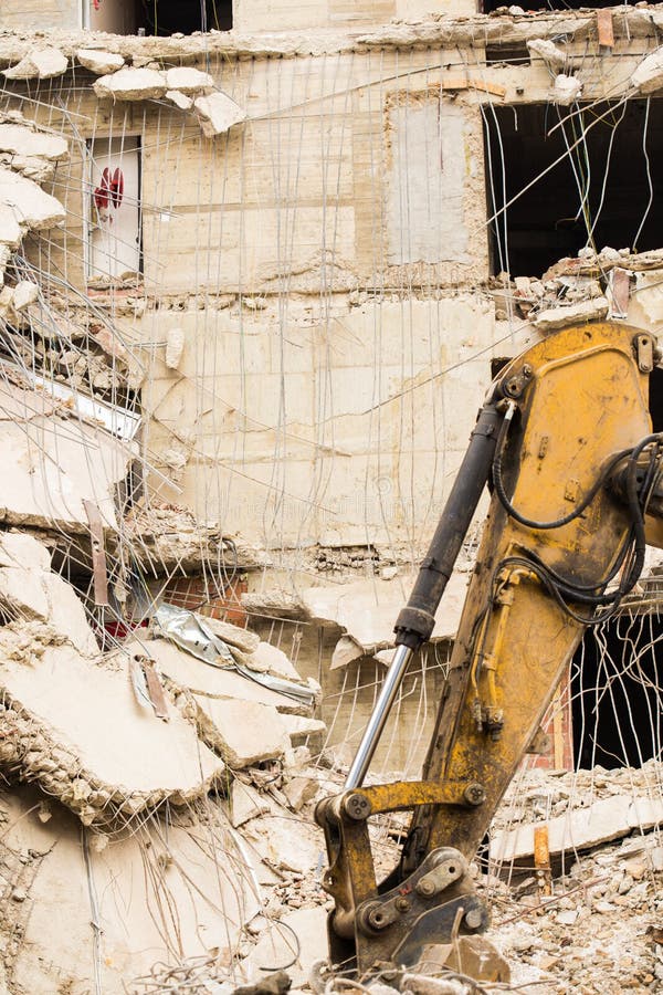 Demolition of an Old Building Stock Photo - Image of dismantle, heavy ...