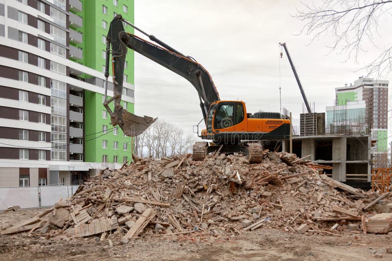 Demolition of an Old Building Stock Photo - Image of demolition, dust ...