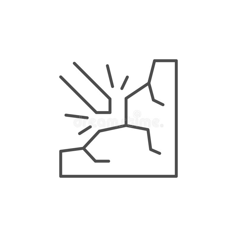 Demolition Process Line Outline Icon Stock Vector - Illustration of ...