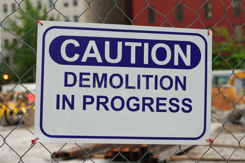 Danger Demolition Sign stock image. Image of beach, storm - 33683787