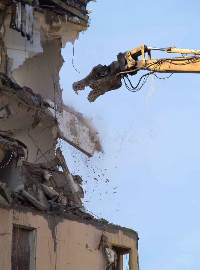 Demolition in progress stock image. Image of knockdown - 3668189
