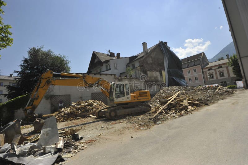 Demolition and Renovation Works in Construction Stock Image - Image of ...