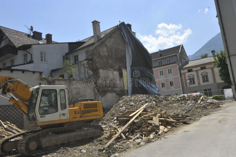 Demolition and Renovation Works in Construction Stock Image - Image of ...