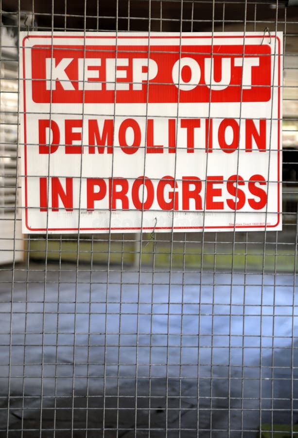 Demolition sign stock image. Image of sign, warn, notice - 4751393