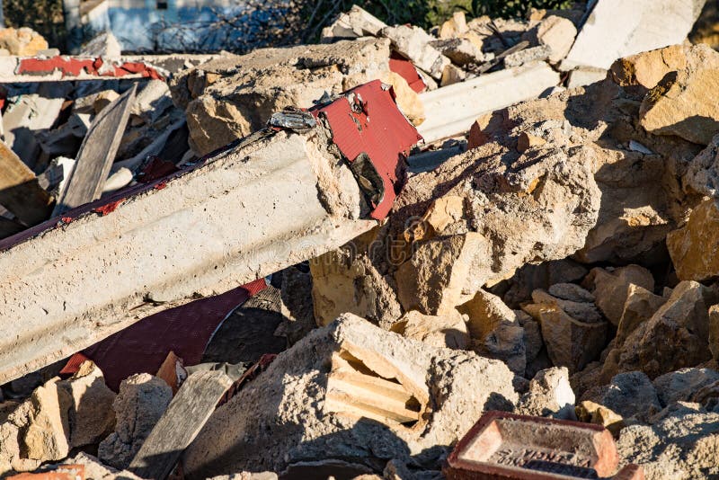 Full Frame Take of Demolition Rubble Stock Photo - Image of debris ...