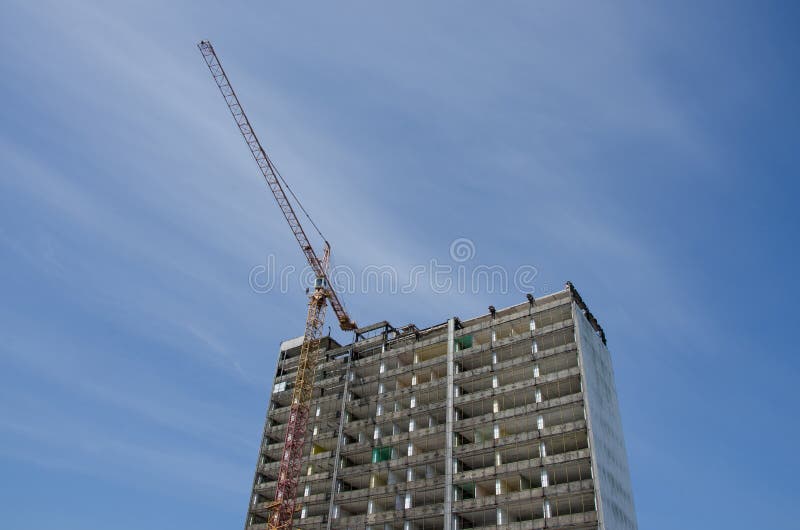 Demolition skyscraper. stock image. Image of ruins, skyscraper - 56765237