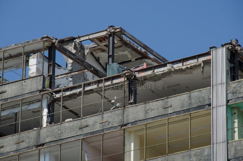 Demolition skyscraper. stock image. Image of refuse, destroy - 56765305