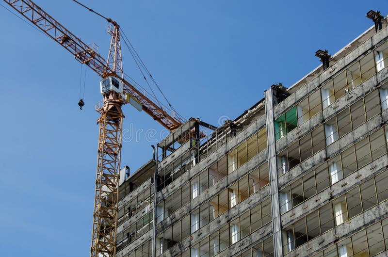 Demolition skyscraper. stock photo. Image of building - 56765988