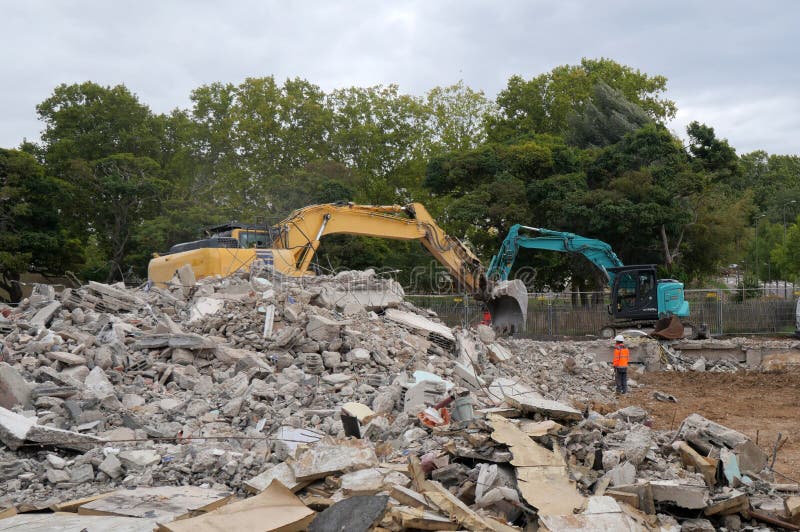 Demolition truck stock image. Image of working, sites - 303980095