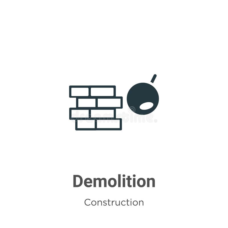 Set of Demolition Modern Cartoon Icon Design Template with Various ...