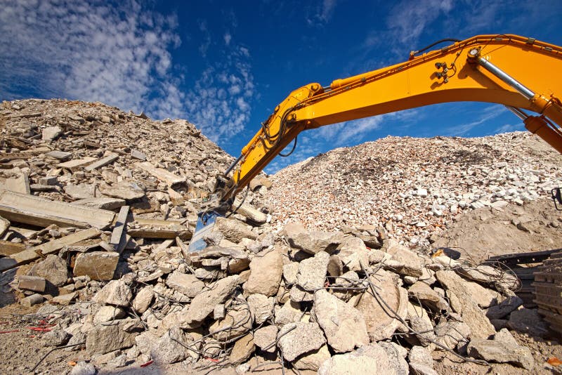 Demolition waste recycling stock image. Image of junk - 26329263