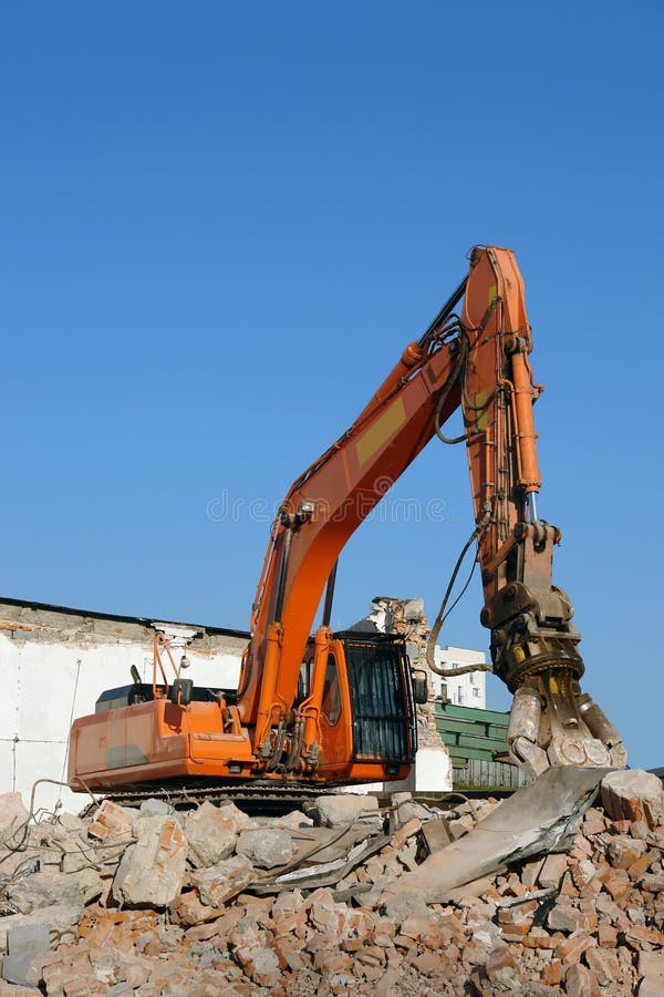 Demolition work stock image. Image of debris, blue, construction - 7401769