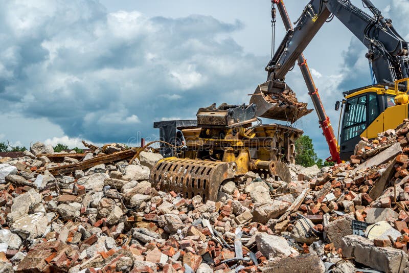 Demolition Work in the City Stock Image - Image of construction ...