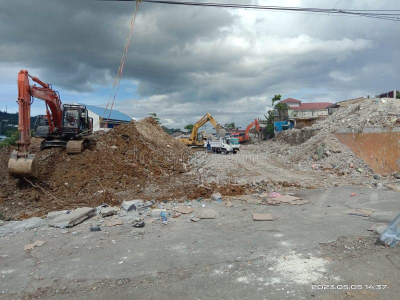 Demolition Work and Clearings for New Buildings Stock Photo - Image of ...