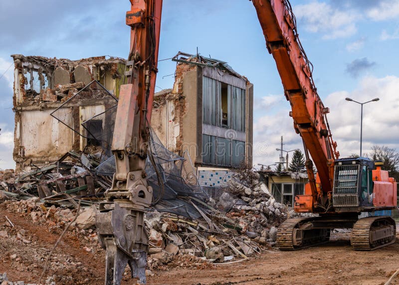 Demolition Work Construction Machine Stock Photo - Image of tear ...