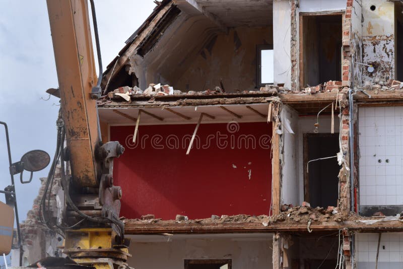 Demolition work on a House stock photo. Image of demolition - 141471478