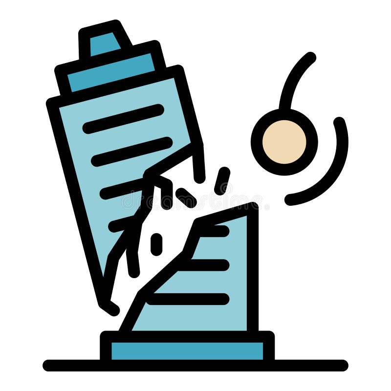 Demolition Work Icon Color Outline Vector Stock Vector - Illustration ...