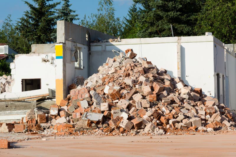 Demolition work stock image. Image of building, destruction - 94894885