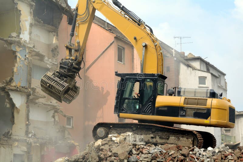 School demolition 1 editorial photo. Image of backhoe - 21330946