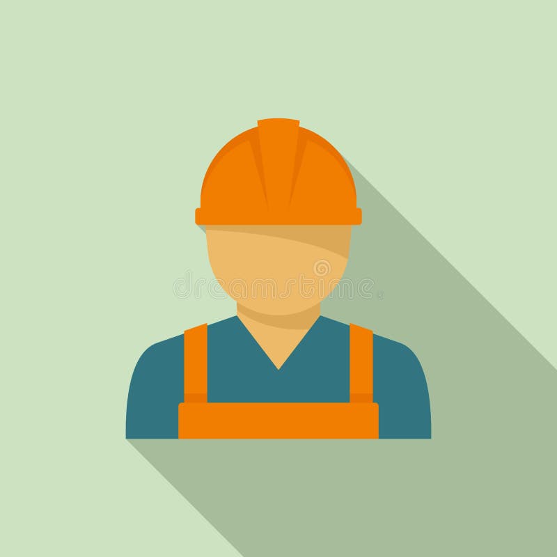 Demolition Worker Icon, Flat Style Stock Illustration - Illustration of ...