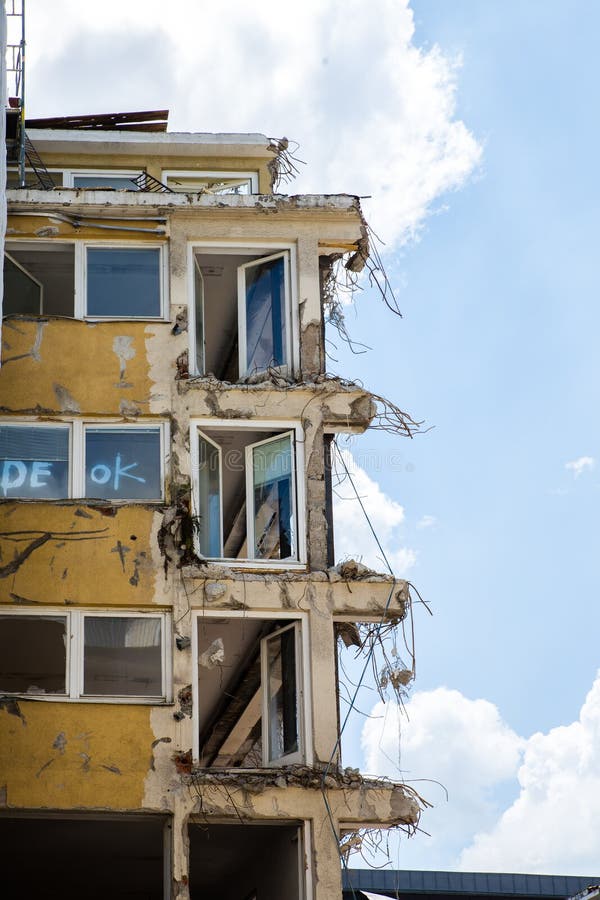 Demolitioned Modern Building Stock Image - Image of brick, abandoned ...