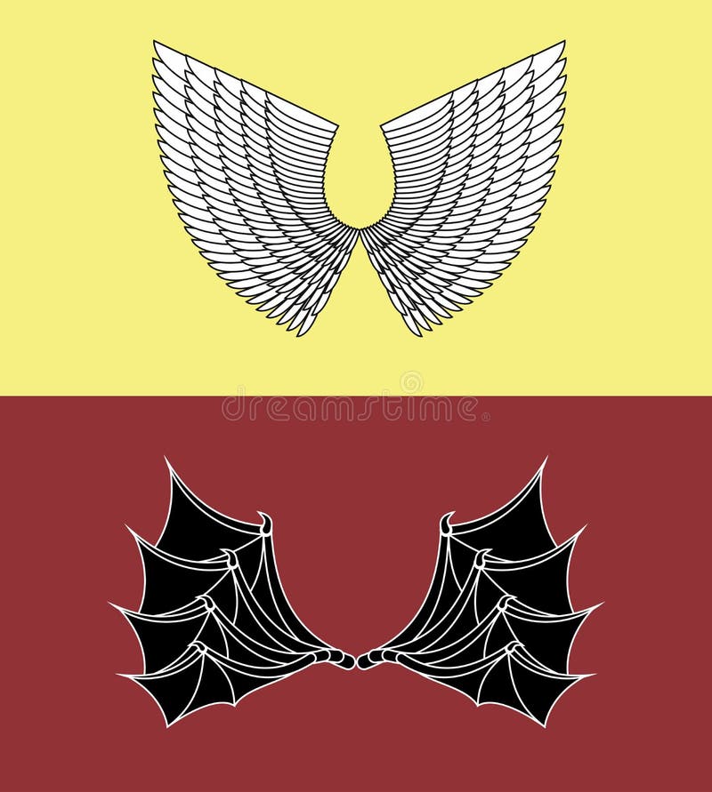 Angel and demon wings stock illustration. Illustration of devil - 30892163